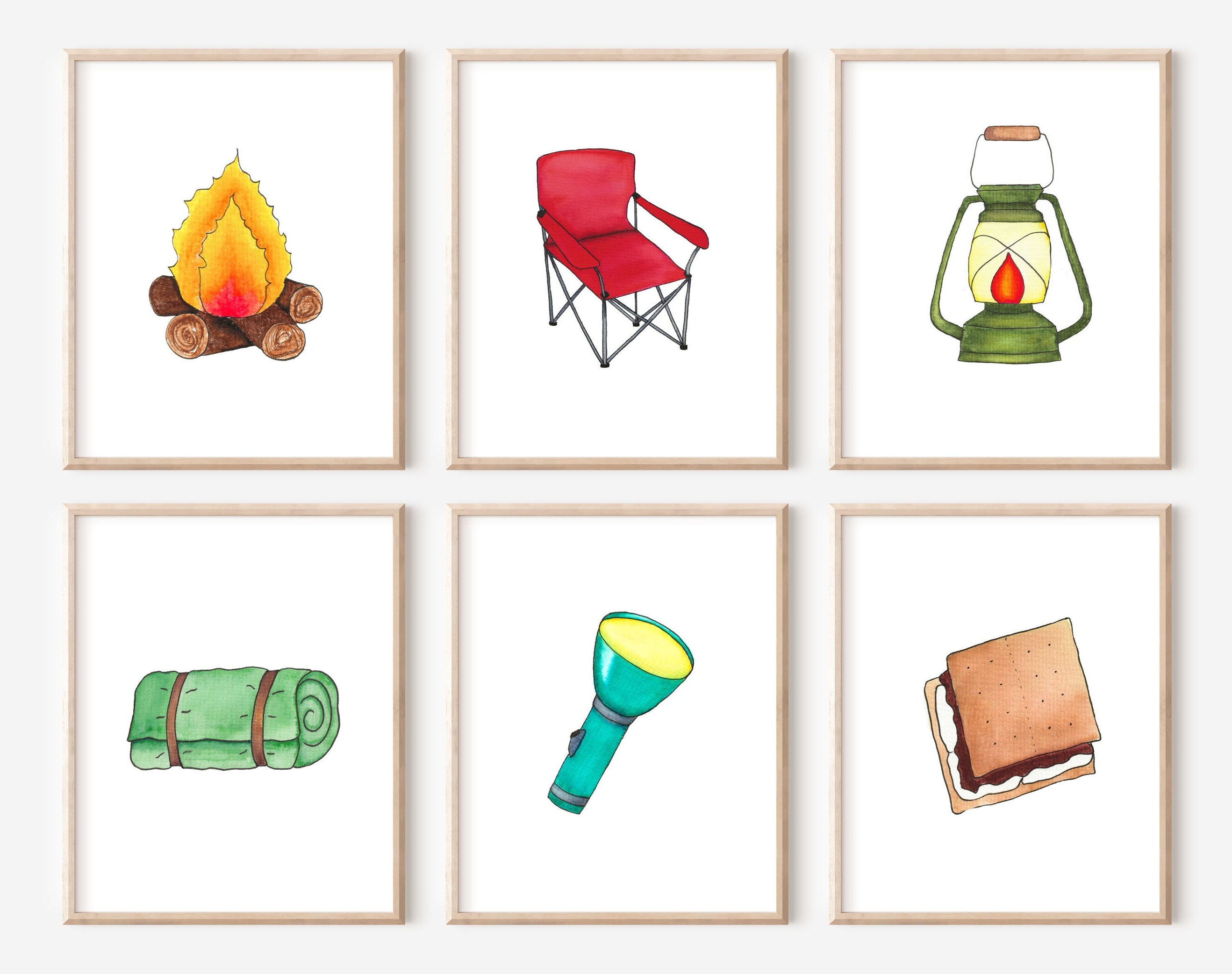 Camping Printable Wall Art Camper Painting Camp Decor Camp Art Instant ...