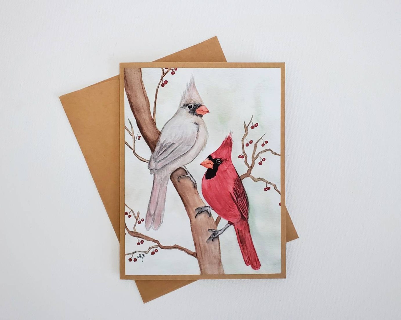 Cardinal Greeting Cards Cardinal Art Cardinal Watercolor | Etsy