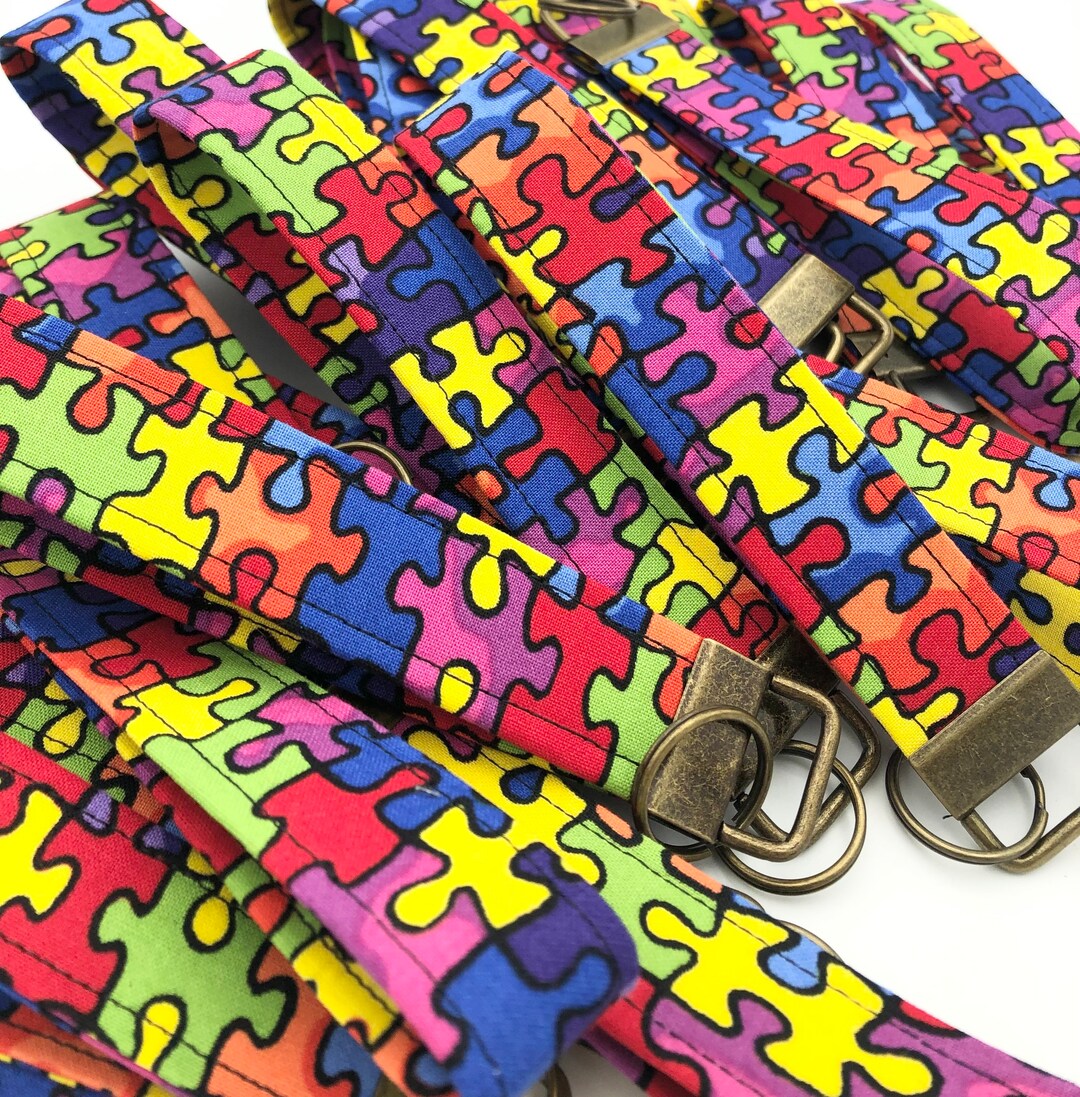 Autism Awareness Key Fob Wristlet, Fabric Wristlet, Keychain - Etsy