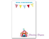Items similar to Personalized circus theme note pads Personalized ...