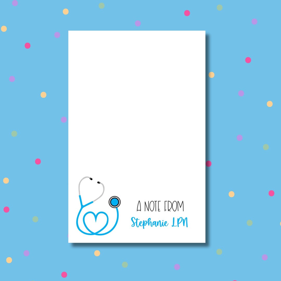 Personalized Stethoscope Notepad, Nurses Note Pads, Nurse Gifts ...