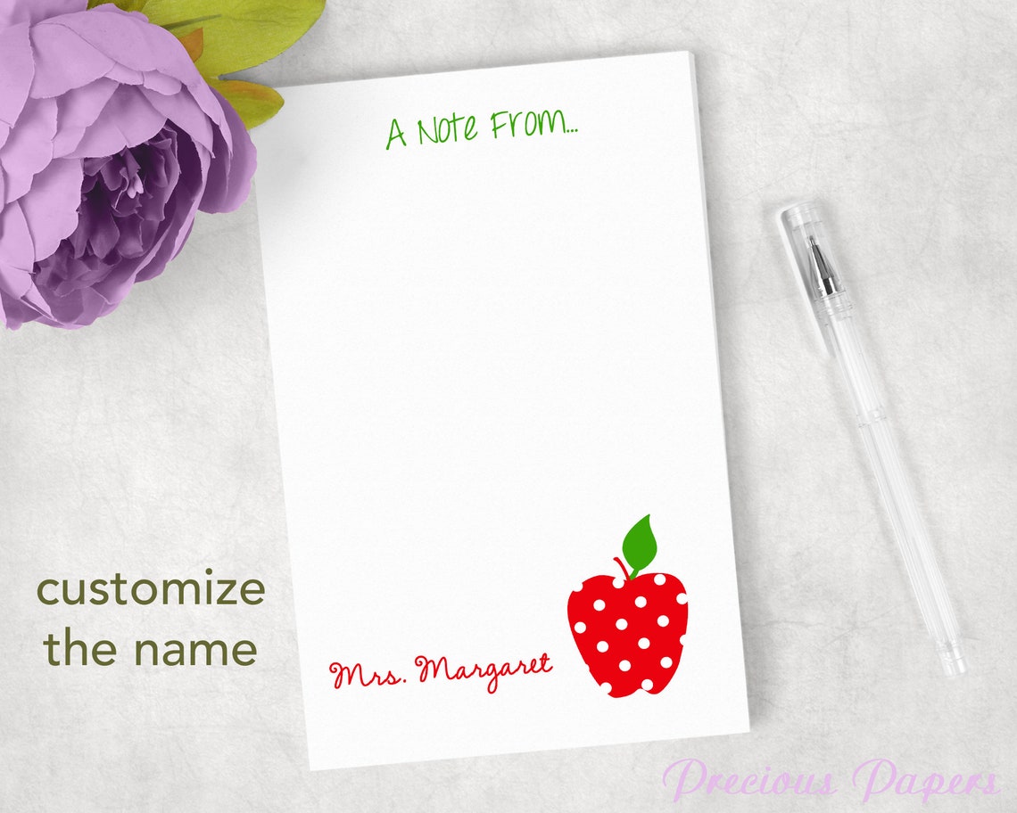 Personalized Red Polka Dot Apple Notepad Red Polka Dot Apple - Etsy