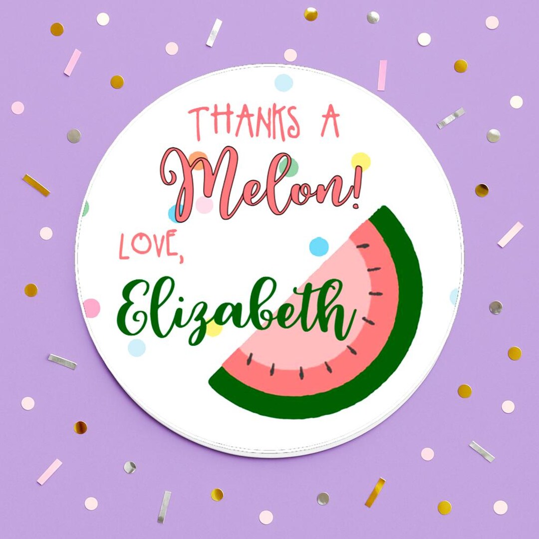 Personalized Melon Stickers Watermelon Labels Watermelon Birthday Party ...