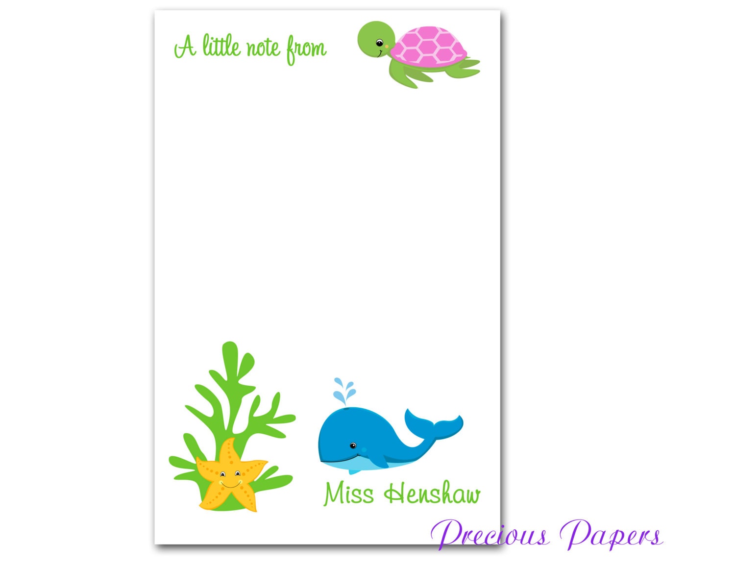 Personalized Ocean Theme Notepads Personalized Teacher Gift - Etsy