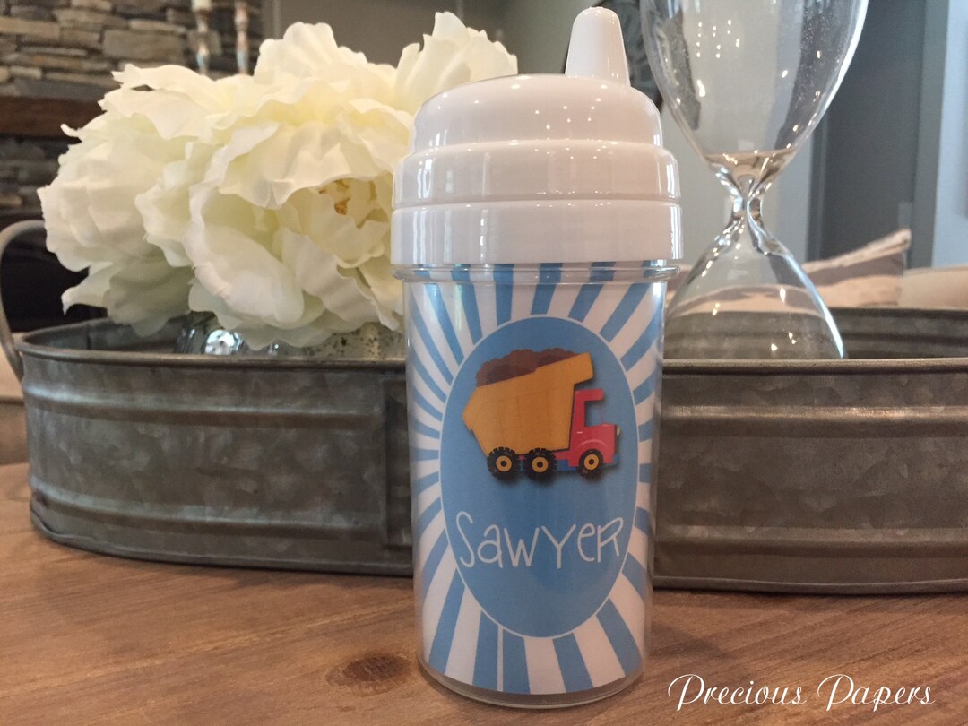 Custom Dump Truck Sippy Cups for Boys. Personalized Dump Truck Cup for ...