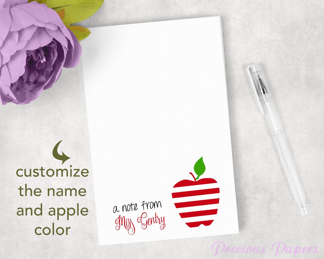 Personalized Teacher Note Pads, Personalized Teacher Gift, Custom ...