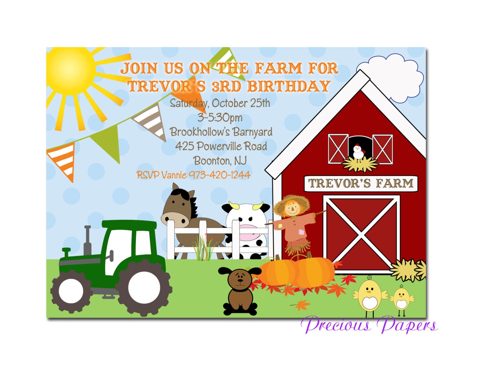 Digital Fall Farm Birthday Invitations Tractor Birthday Party - Etsy