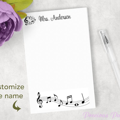 Piano Notepad Music Teacher Notepad Personalized Notepad - Etsy