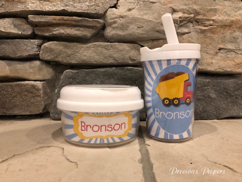 Personalized Boys Dump Truck Snack and Toddler Cups With Lid - Etsy