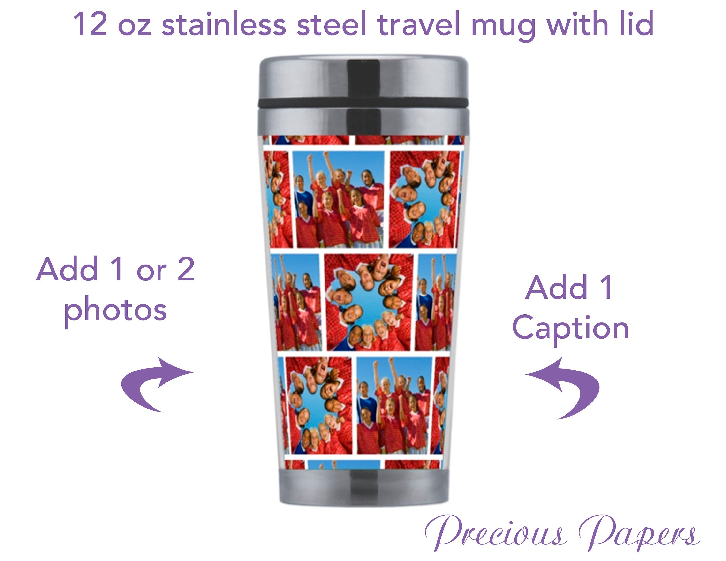 Personalized photo travel mug with lid photo coffee cup | Etsy