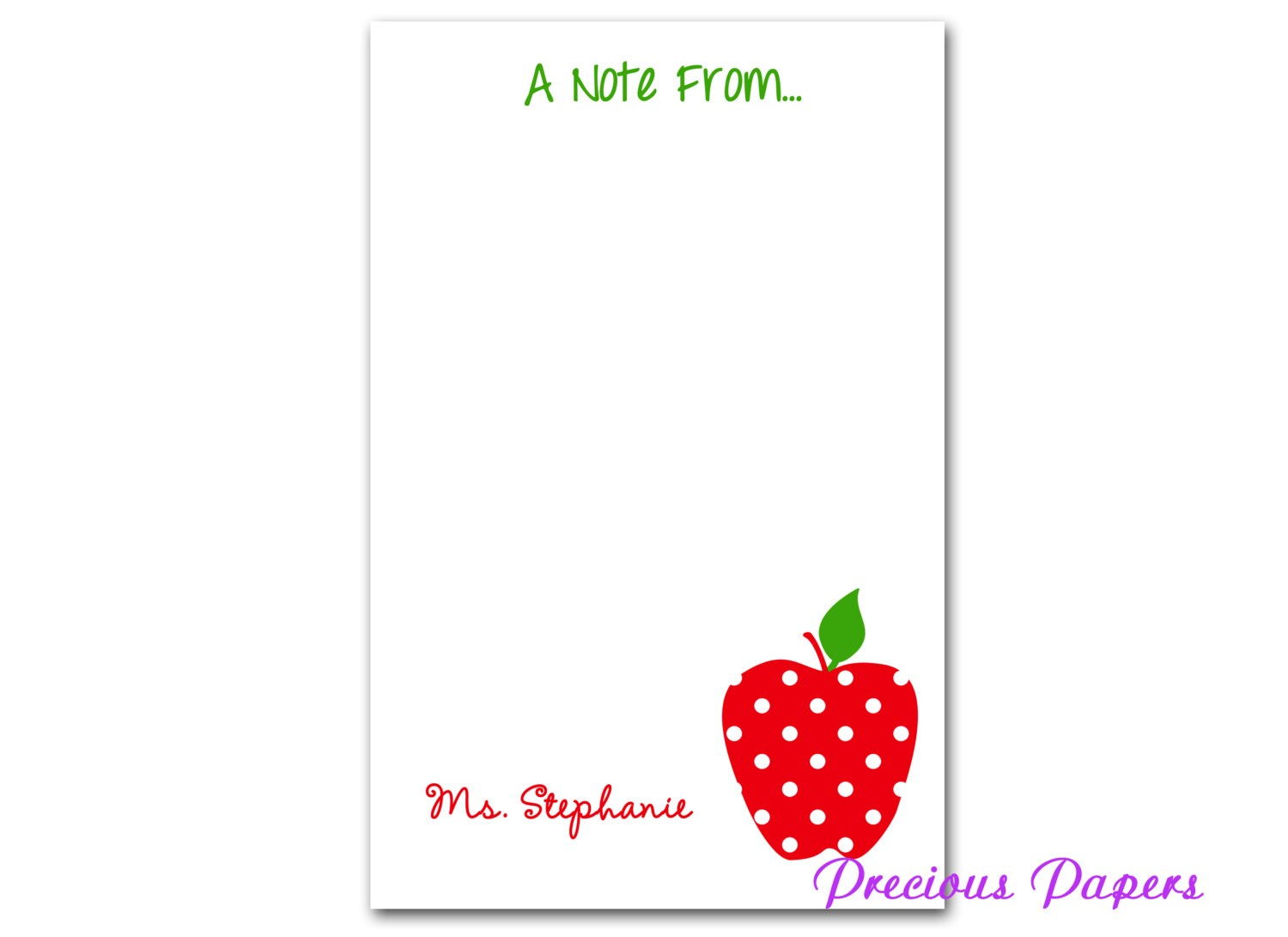 Personalized Red Polka Dot Apple Notepad Red Polka Dot Apple - Etsy