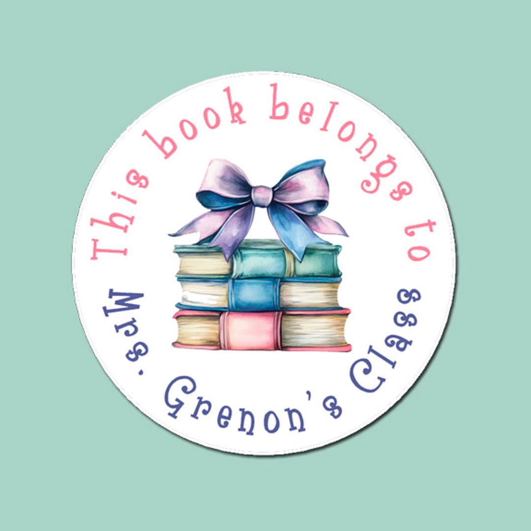 Personalized Library Book Stickers, Custom Classroom Teacher Stickers ...