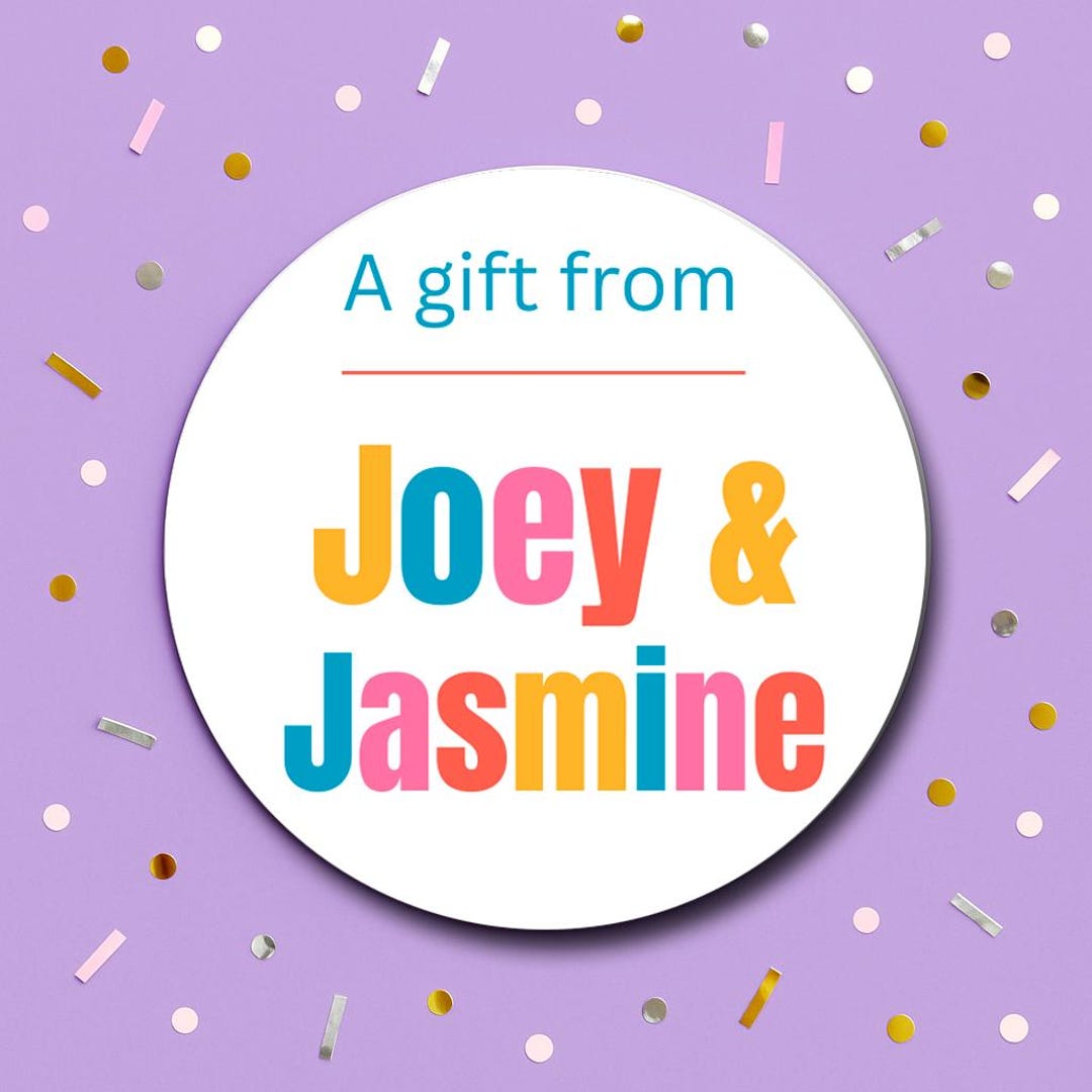 Personalized A Gift From Stickers, Birthday Gift Stickers, Custom ...