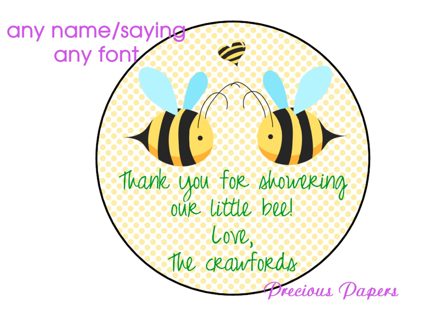 Bumble Bee Gender Reveal Sticker Polka Dot Bee Baby Shower - Etsy