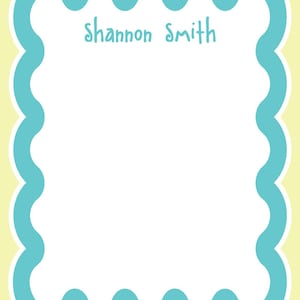 Personalized Wavy Notepad Lined/unlined Choice of Colors, Custom Wavy ...