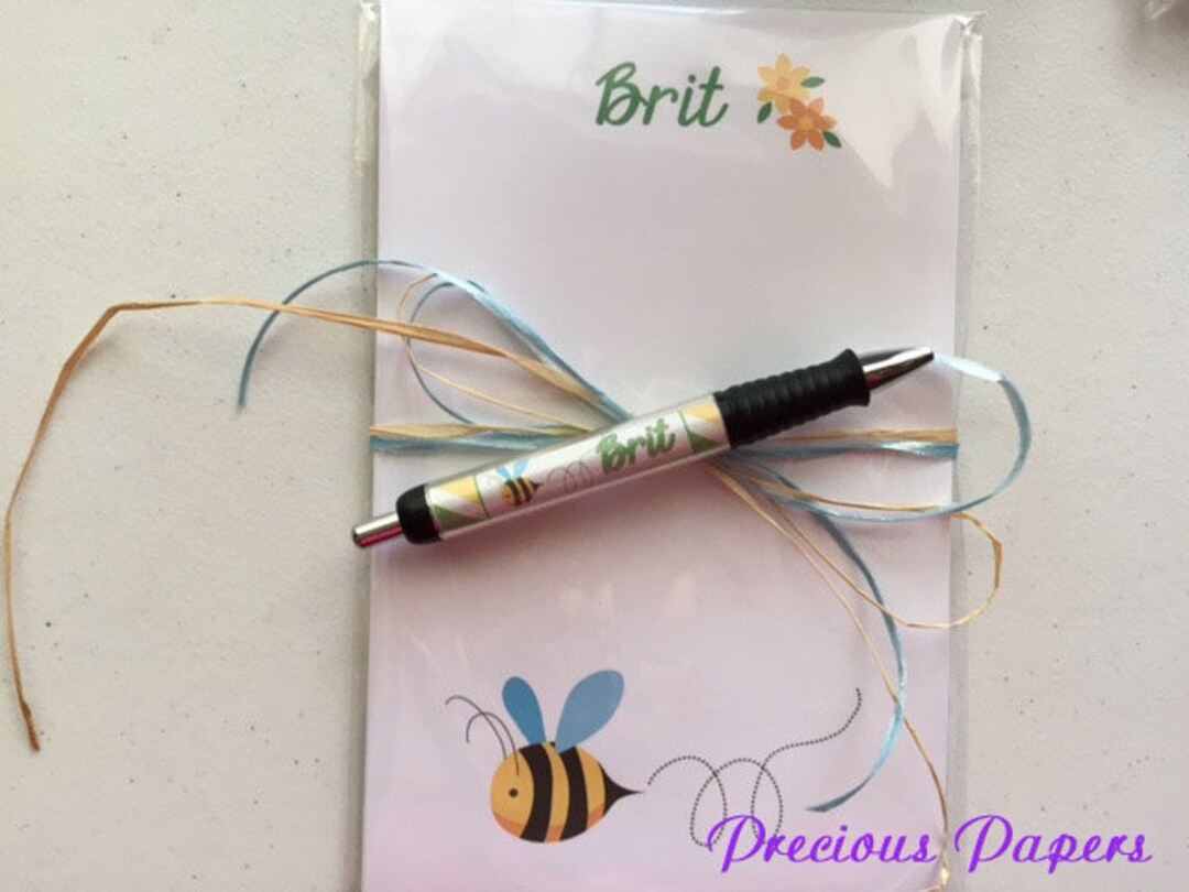 Personalized Bumble Bee Notepad and Pen Bumble Bee Pen and Pad Set - Etsy