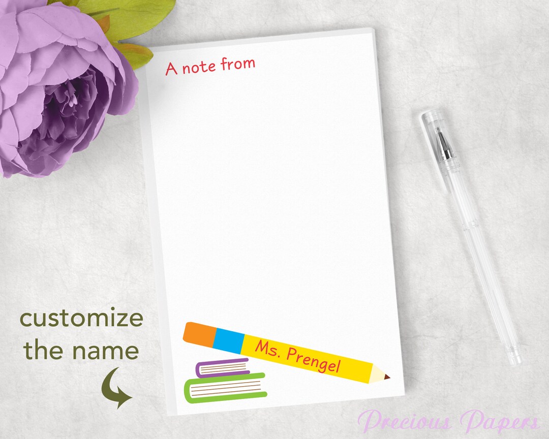 Personalized Teacher Note Pads Personalized Teacher Gift Note Pads ...