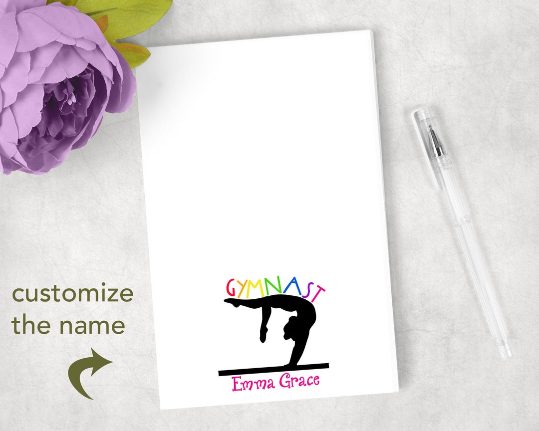 Personalized Gymnastics Teacher Notepad, Custom Gymnast Memo Pad ...