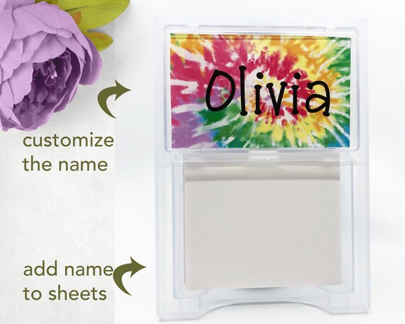 Personalized Fun Tye Dye Note Sheet Holder Memo Holder Notepad | Etsy