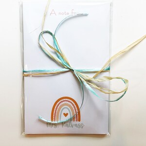 Boho Rainbow Personalized Notepad Note Pad Woman's Ladies Gift Rainbow ...