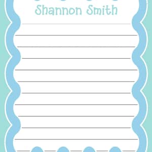 Personalized Wavy Notepad Lined/unlined Choice of Colors, Custom Wavy ...