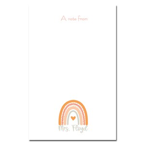 Boho Rainbow Personalized Notepad Note Pad Woman's Ladies Gift Rainbow ...