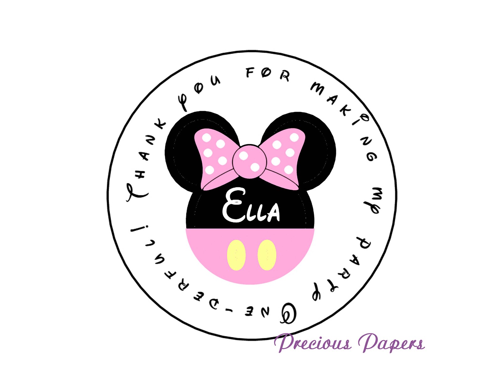 Personalized Baby Pink Mouse First Birthday Stickers - Etsy