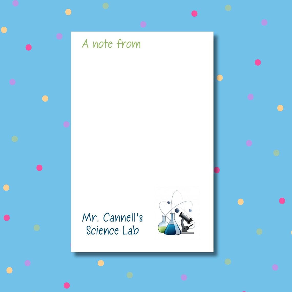 Personalized Science Teacher Notepads, Custom Teacher Appreciation ...