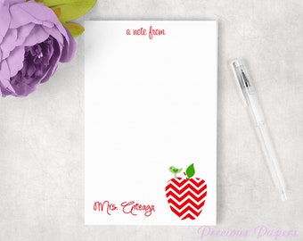 Personalized Teacher Notepad . APPLE Notepad . Teacher Note - Etsy