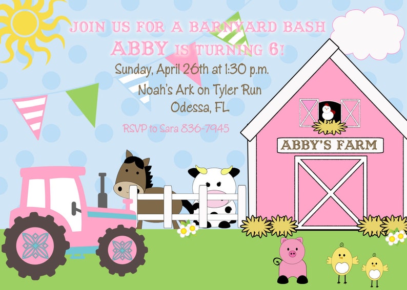 Digital Fall Farm Birthday Invitations Tractor Birthday Party - Etsy