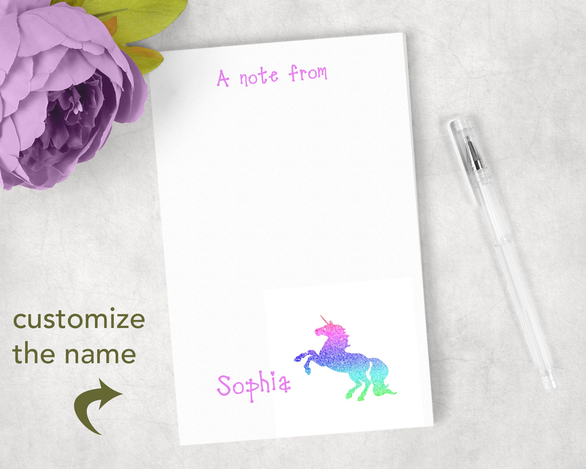 Personalized unicorn note pad unicorn stationery unicorn gifts | Etsy