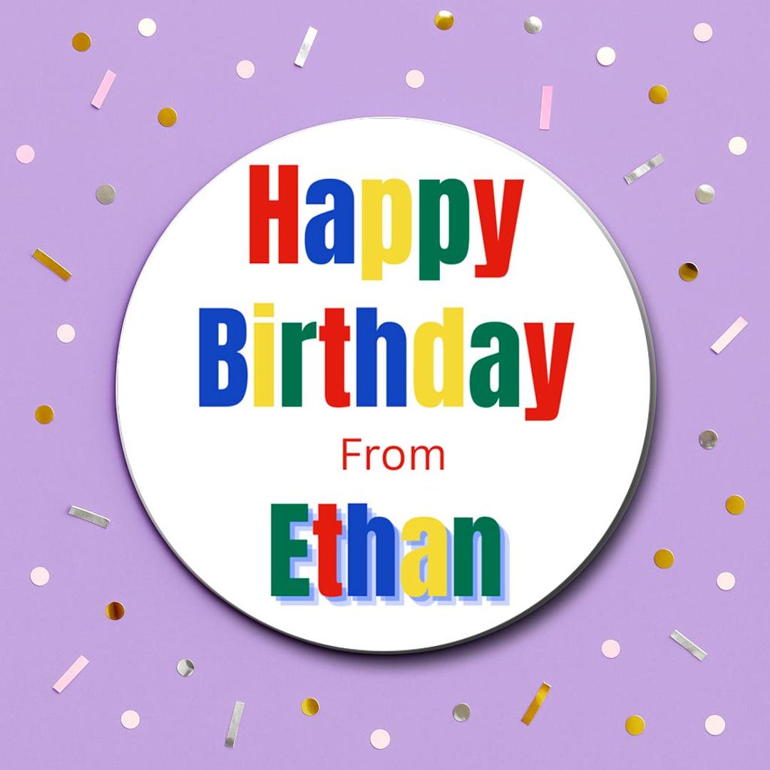Customized Happy Birthday Stickers, Birthday Gift Stickers, Kids ...