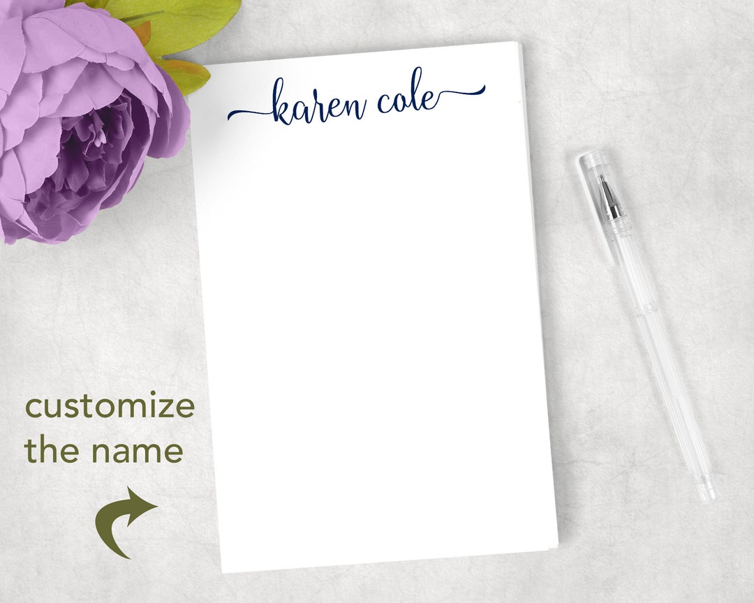 Monogram Personalized Notepad Note Pad Your Choice of Color - Etsy