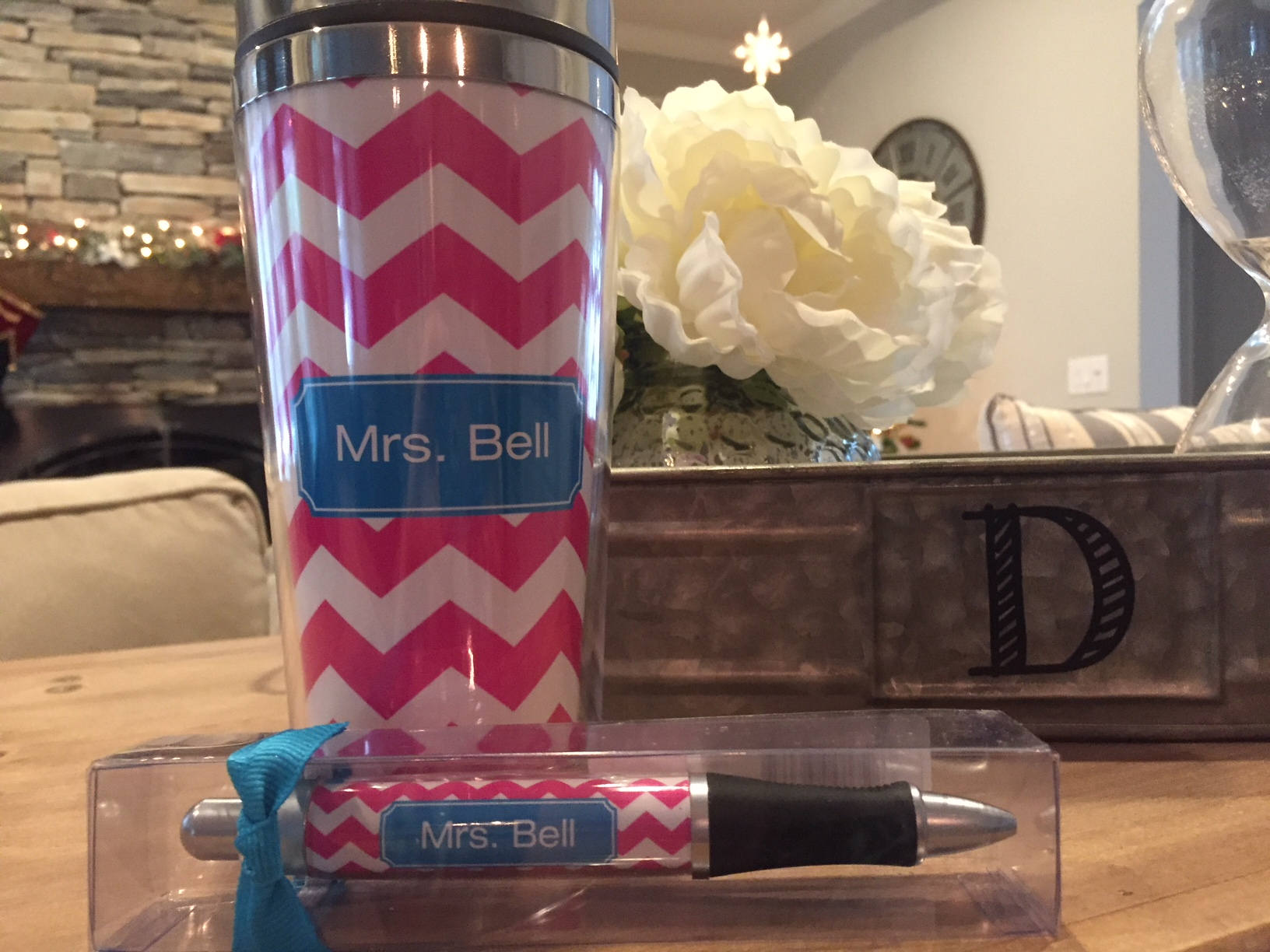 Personalized Coffee Mug and Pen Set Chevron Mug Chevron - Etsy