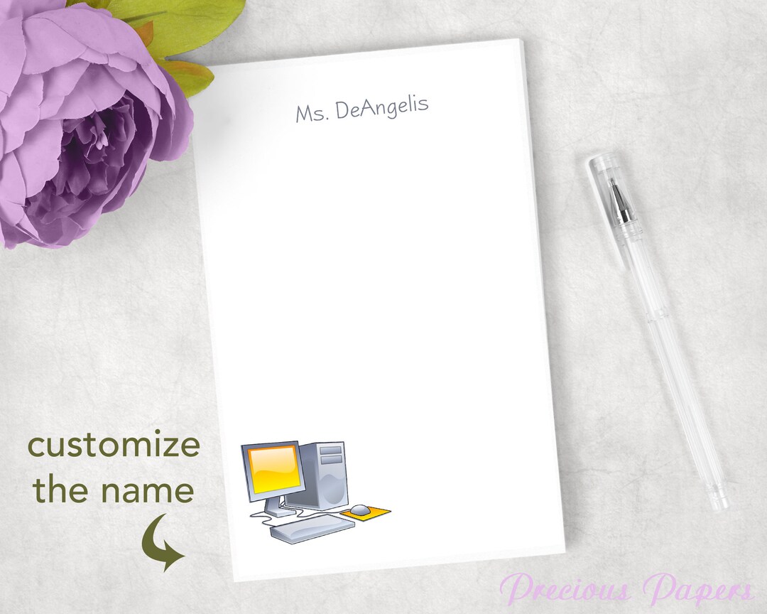 Personalized Technology Teacher Notepad With a Computer Technology ...
