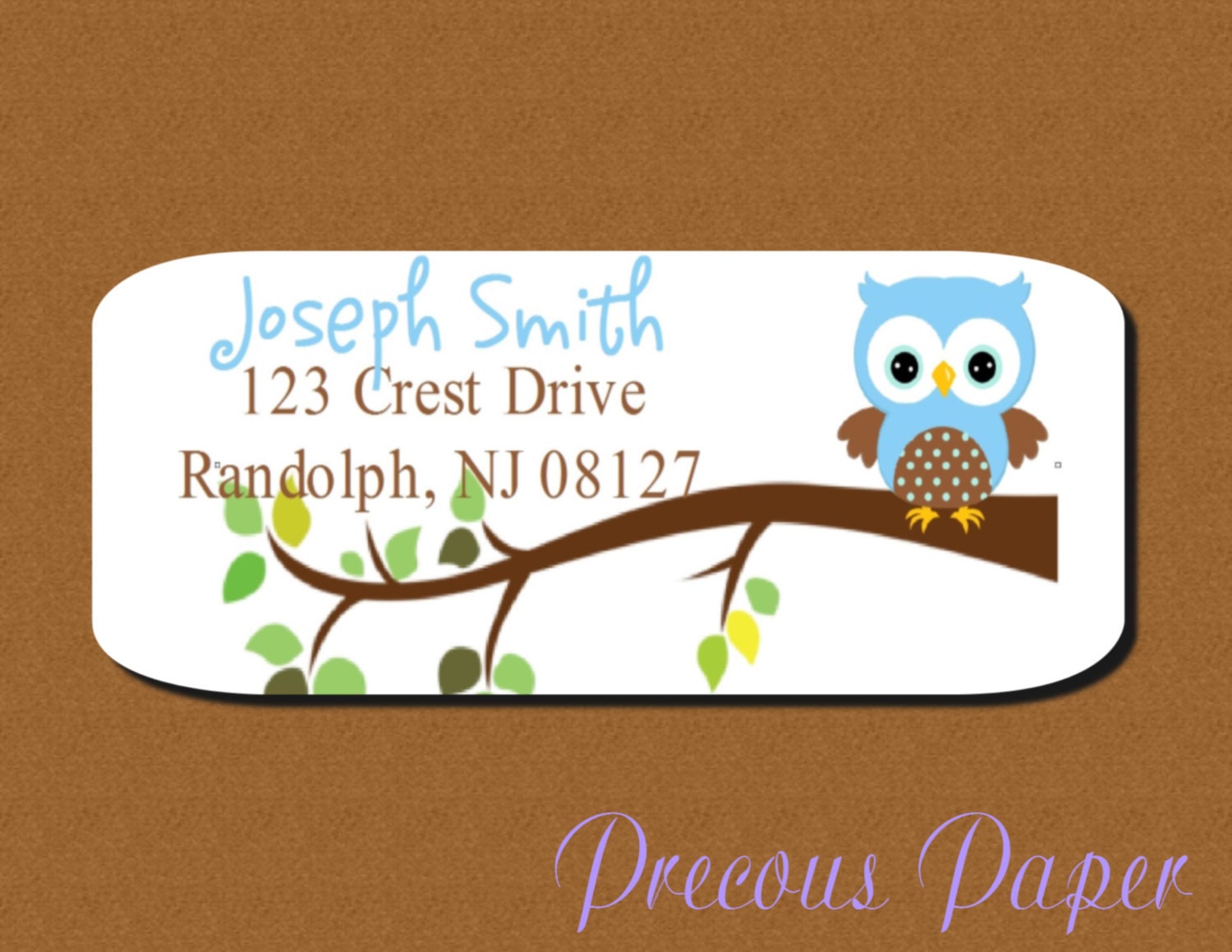 60 Owl Return Address Labels Personalized PRINTED Owl Stickers - Etsy
