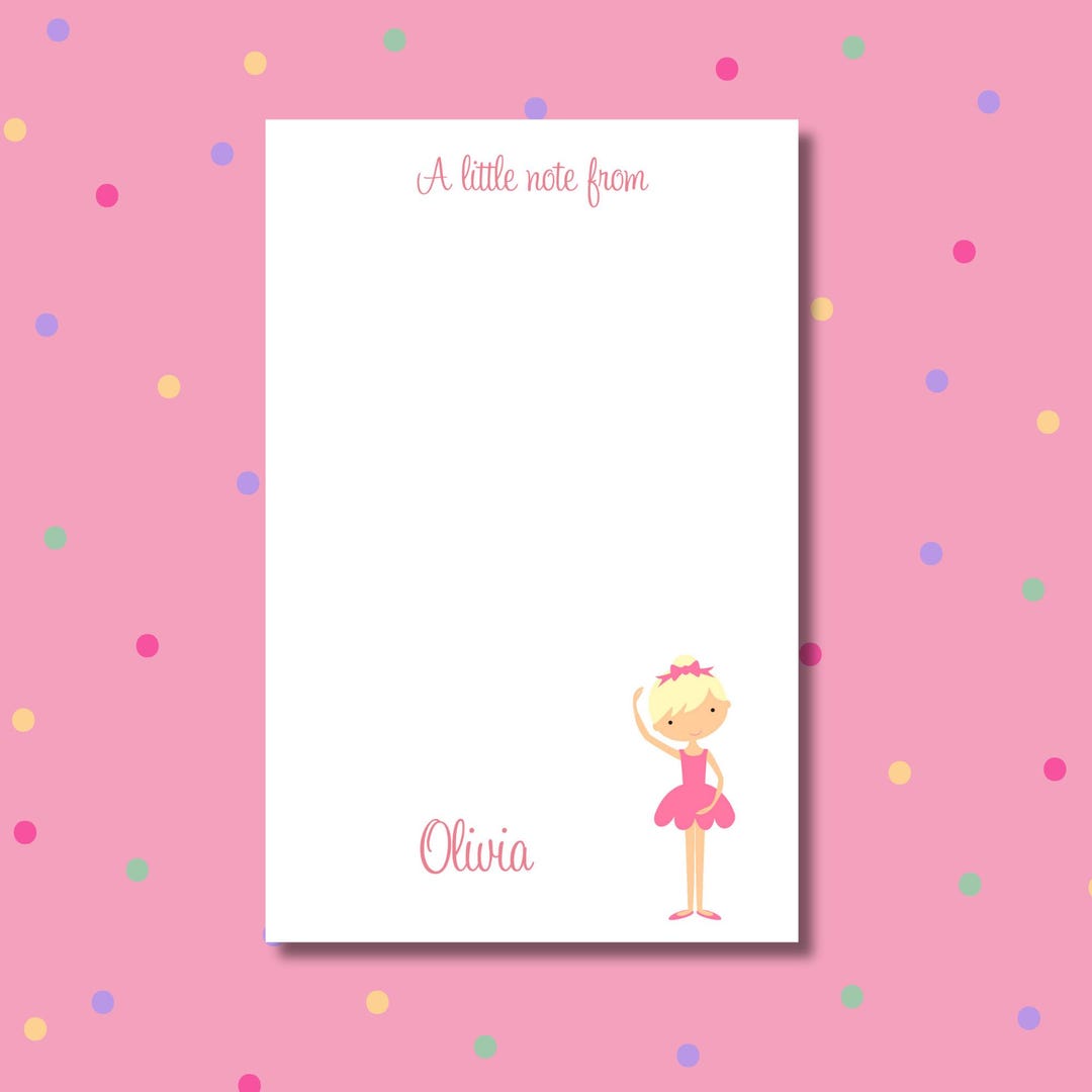 Personalized Ballet Notepad, Custom Ballerina Notepad, Dance Teacher ...