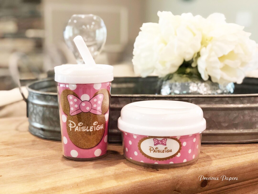 Personalized Gold Mouse Snack and Sippy Cups Kids Mouse Snack Holder ...