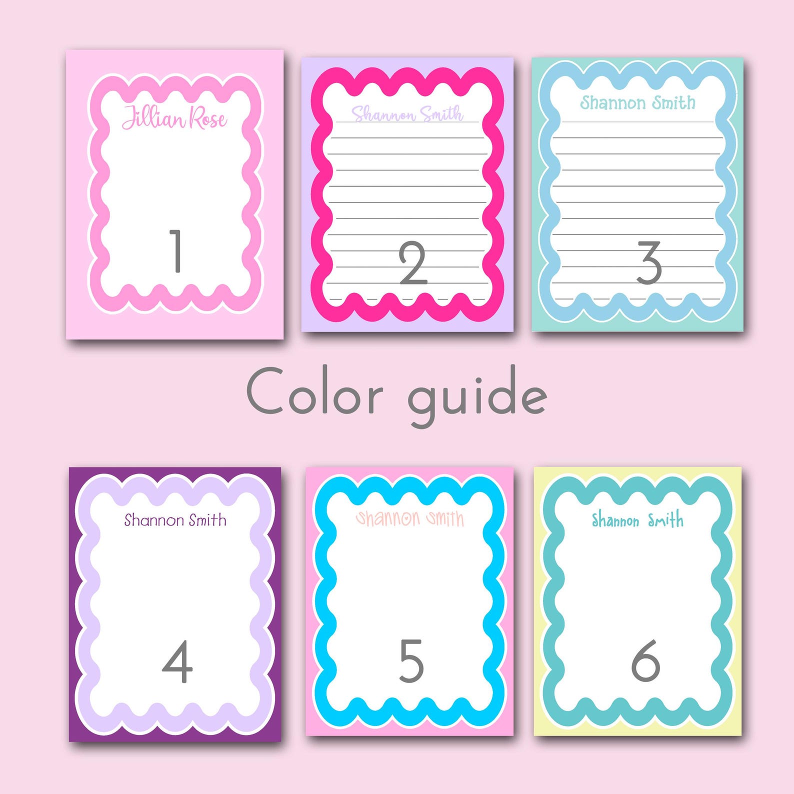 Personalized Wavy Notepad Lined/unlined Choice of Colors, Custom Wavy ...