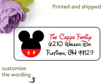 Mickey Mouse Address Labels - Etsy