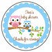 20 2 Round Personalized PRINTED Pink Owl Baby Shower Sticker Pink Owl ...