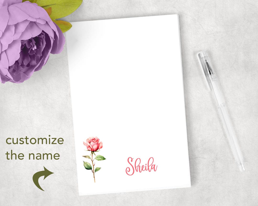 June Birth Flower Note Pad, June Birth Month Gift, Personalized Birth ...