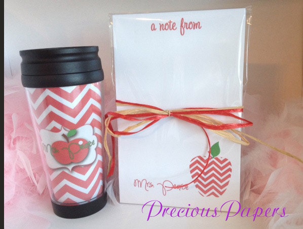 Personalized Teacher Notepad and Travel Mug Set Teacher - Etsy