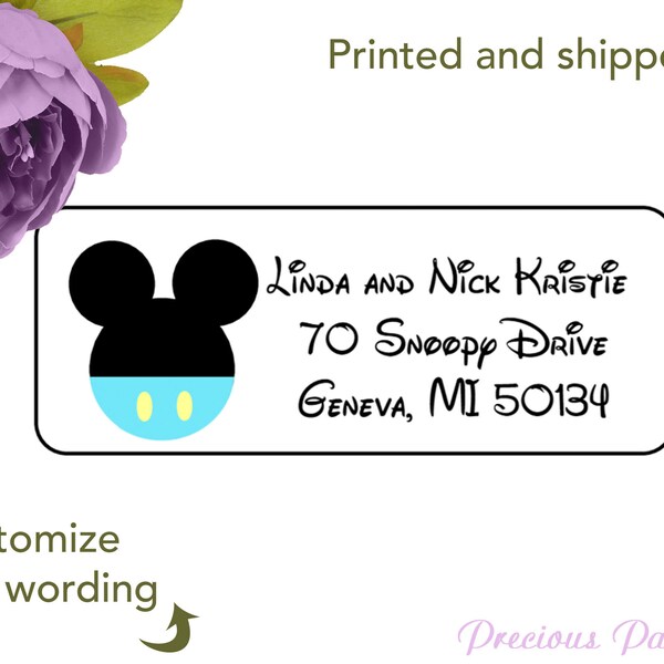 Mickey Mouse Address Labels - Etsy