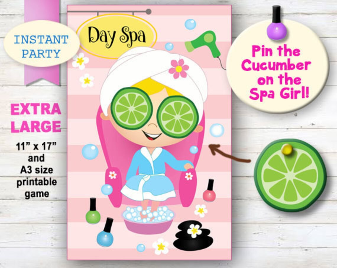 Spa Party Printables EDITABLE D.I.Y Birthday Party Decor | Etsy