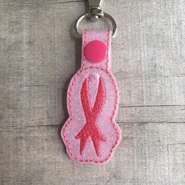 Breast Cancer Machine Embroidery Design Key Fob - Etsy