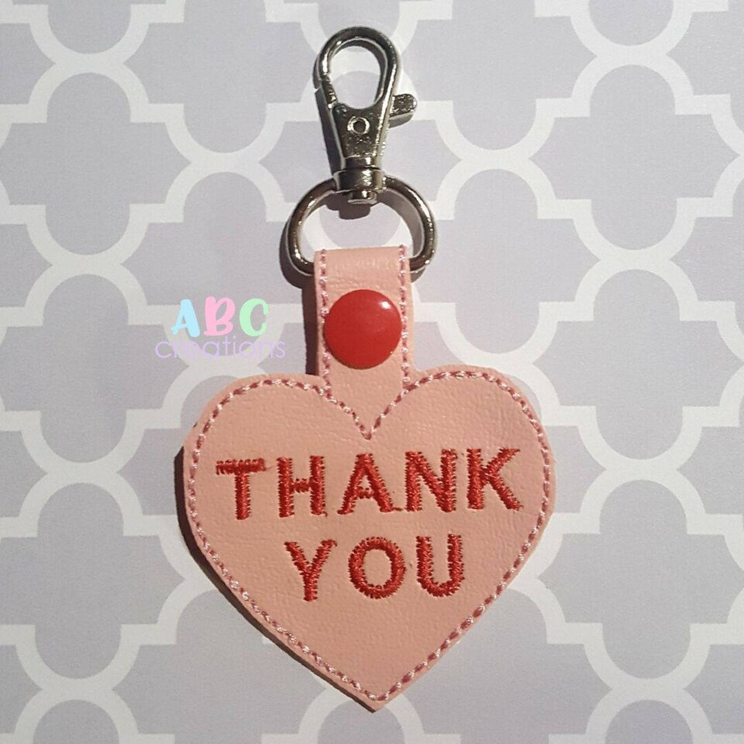 Thank You Heart Key Chain, Valentine Key Chain, Custom Name, Key Chain ...