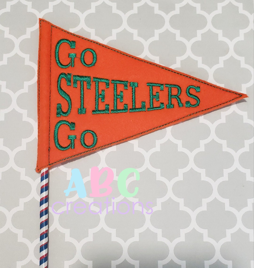 Go Steelers Go Team Pennant Flag, Flag, Team Flag, Team Pennant, Spirit ...