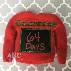 Countdown Countdown to Christmas Sweater Doll Elf Sweater - Etsy