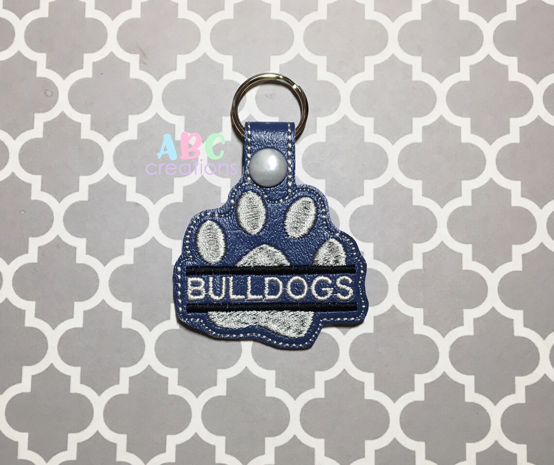 Bulldogs Split Paw Print Snap Tab Mascot School Dog Paw | Etsy